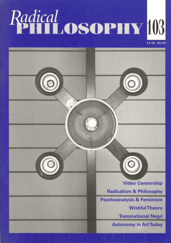 Radical Philosophy · 103 Contents Page (2000)