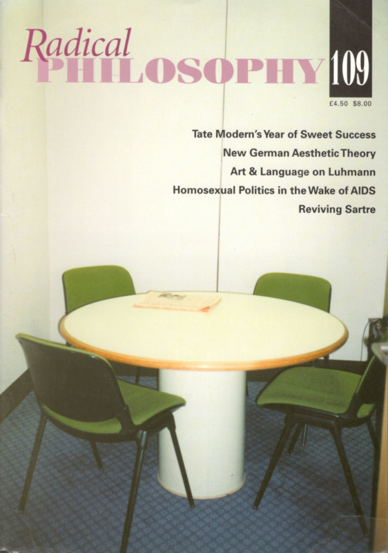 Radical Philosophy · 109 Contents Page (2001)