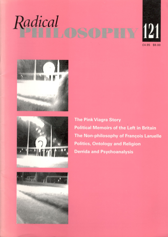 Radical Philosophy · 121 Contents Page (2003)