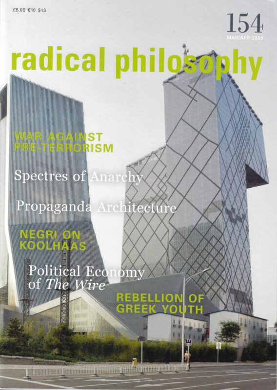 Radical Philosophy · 154 Contents Page (2009)